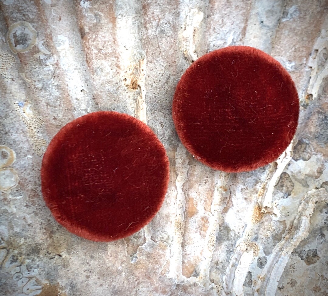Pair of Amber Silk Velvet Buttons, 22mm Diameter - Etsy