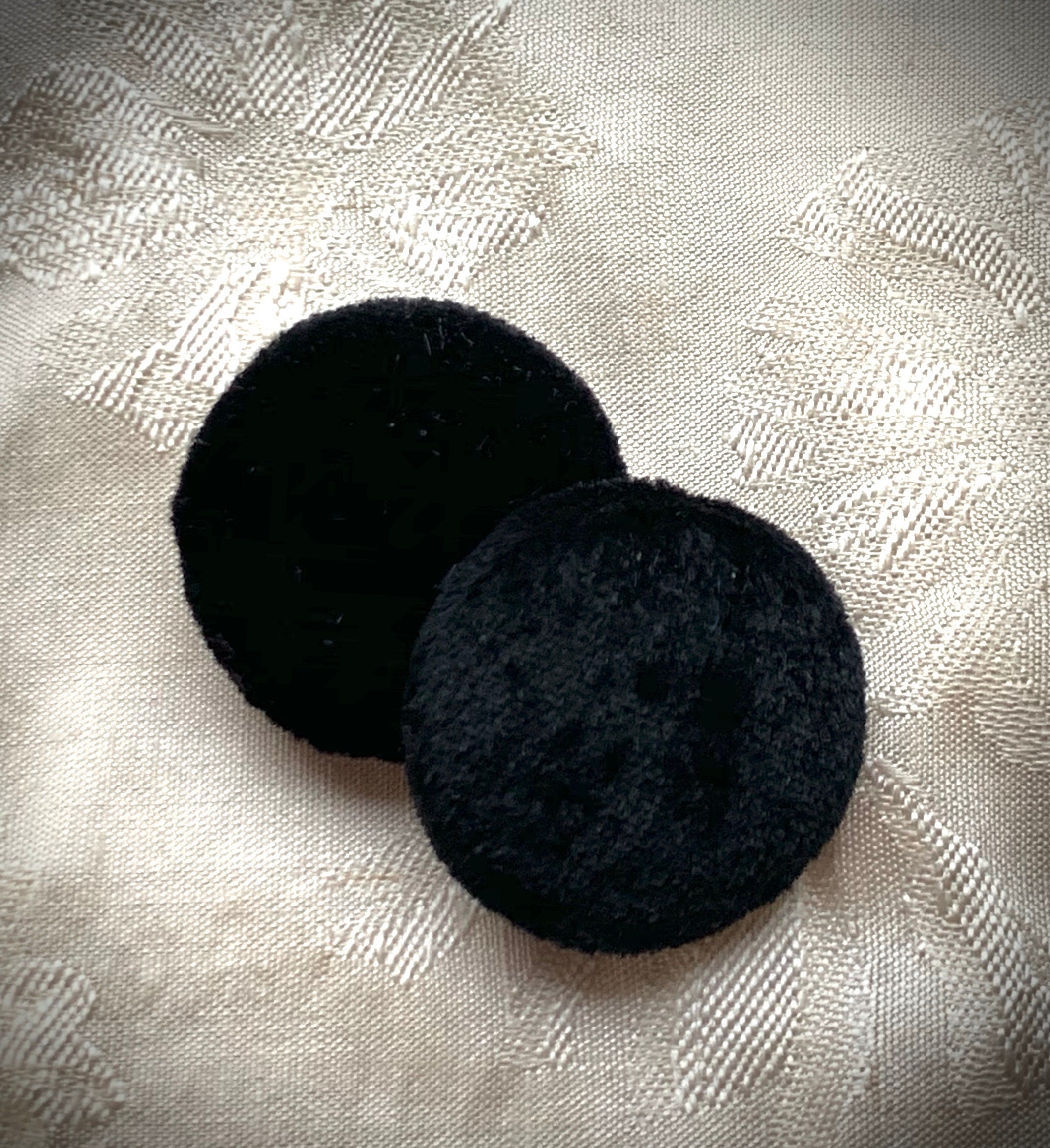 Pair of Black Silk Velvet Buttons - Etsy