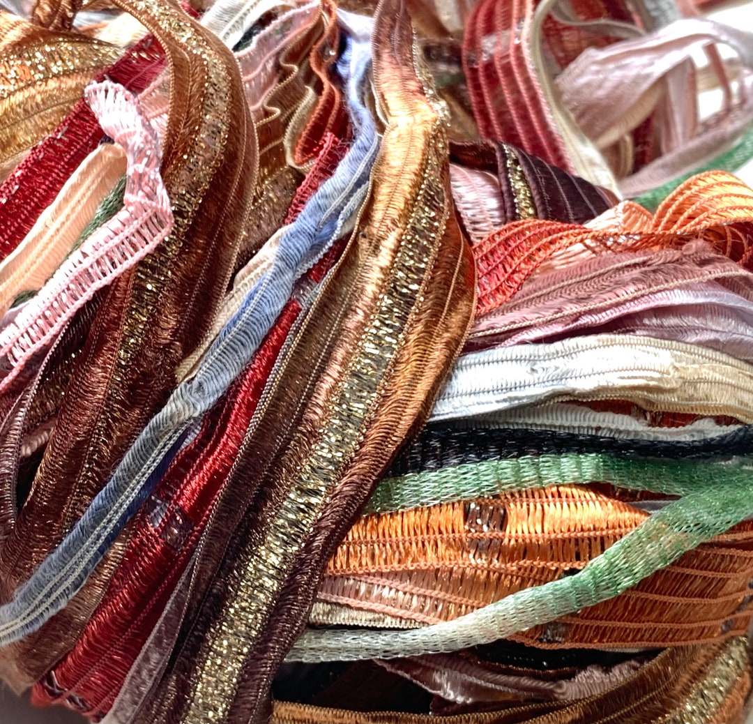 10m in 2x5m Lengths of High Quality Ribbon Yarn, in Neutral Brown ...