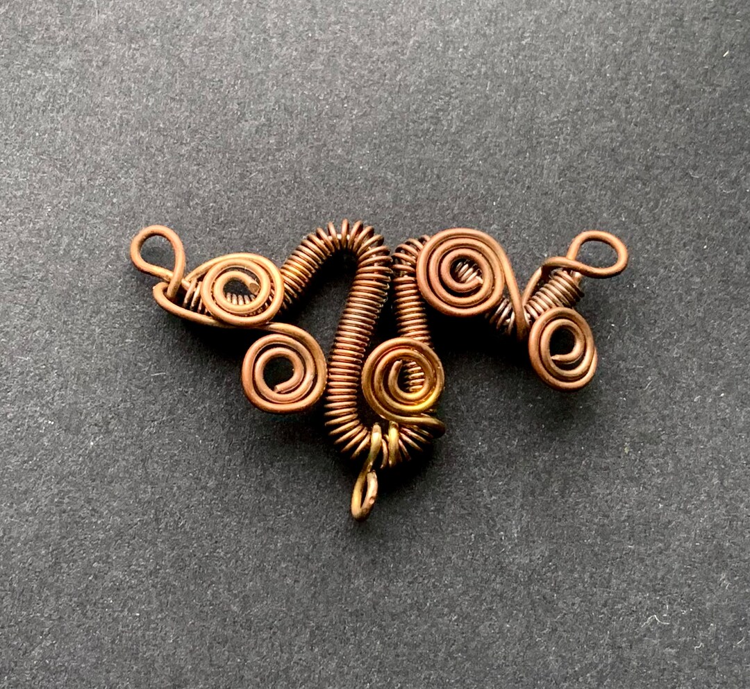 Intricate Hand-formed Steampunk-style Antique Copper Bail With Coils ...