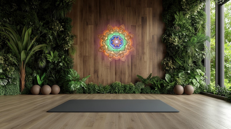 LED Mandala Wall Art: App-controlled Light Sculpture, Wood, Sacred ...