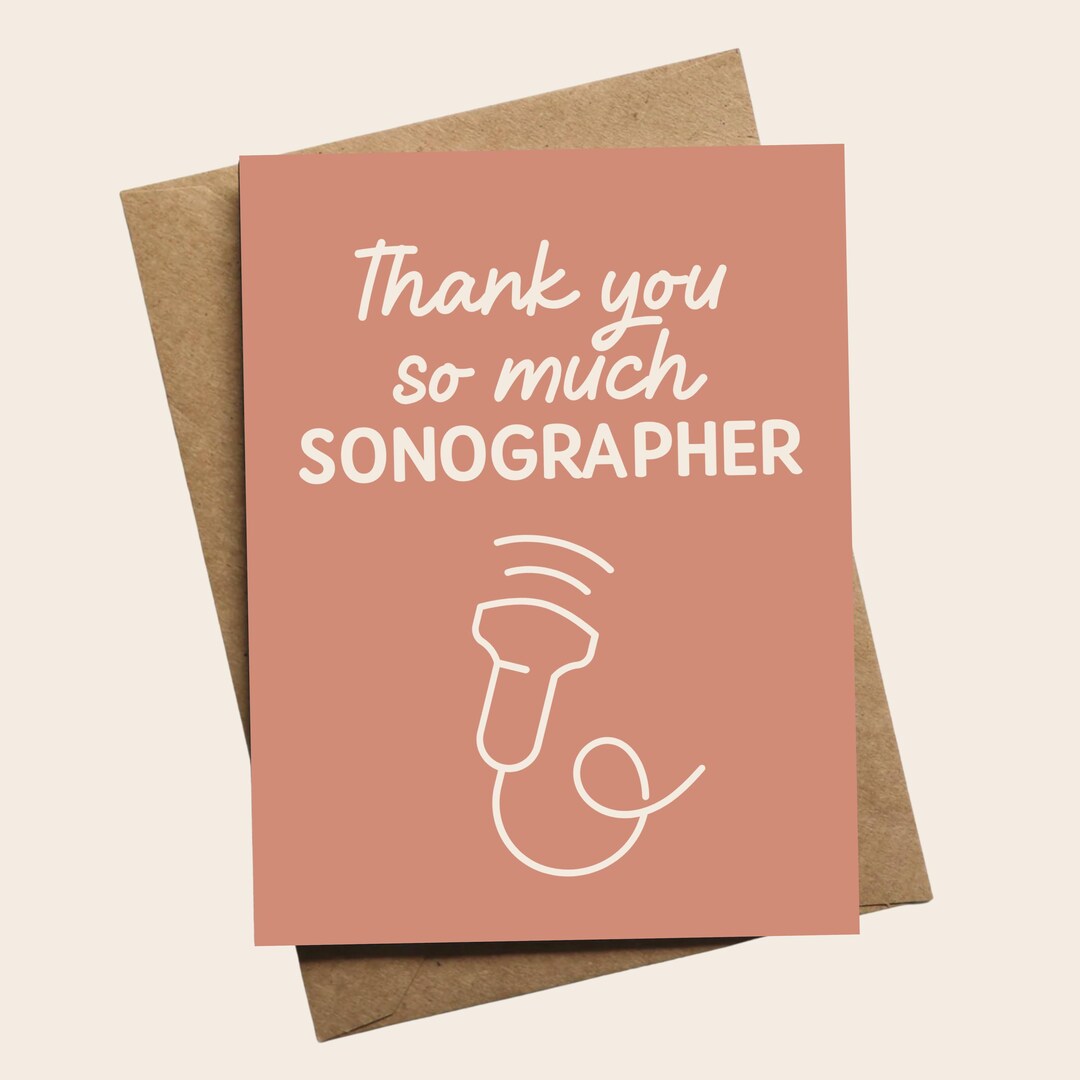 Sonographer Thank You Card || Gift Greeting Cards Thanks Hospital ...