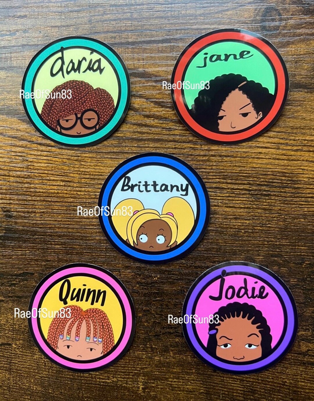 Circle Daria Sticker Set/ Women of Daria Sticker Set/ 5 Vinyl Stickers ...