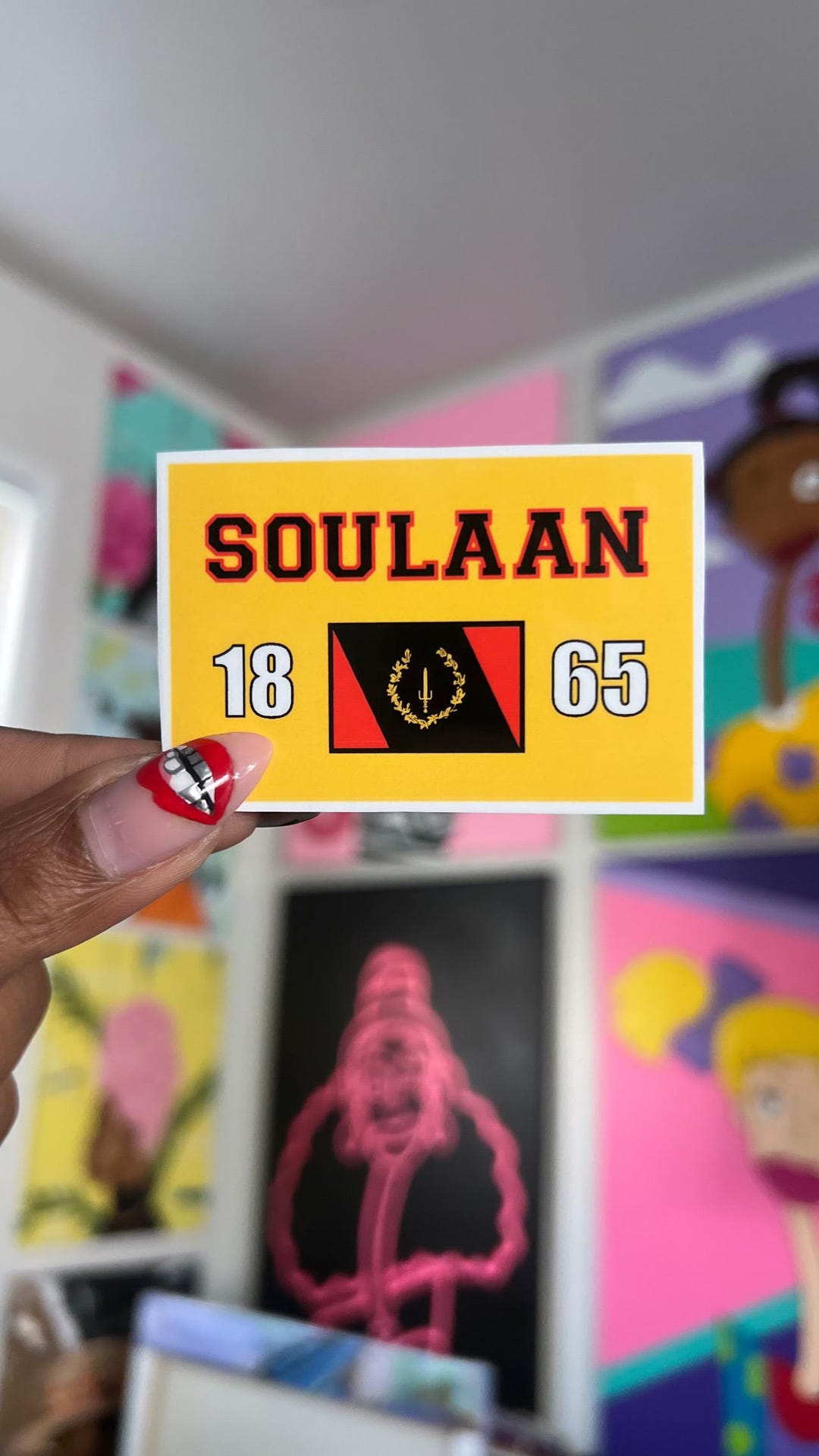 Soulaan Vinyl Sticker/ Black American Flag Die Cut Sticker/ Waterproof ...