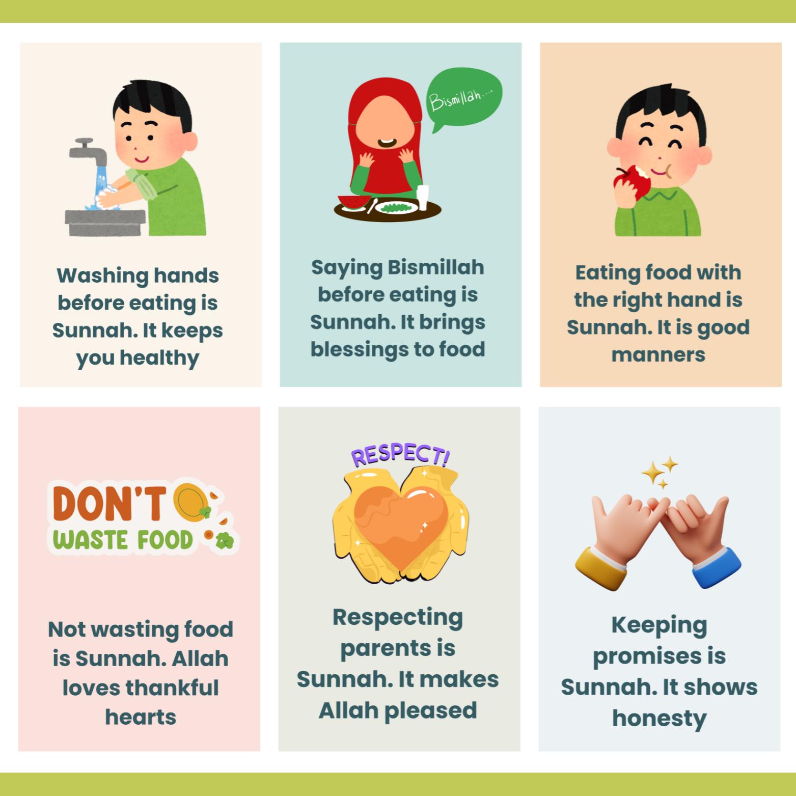 Kids Sunnah Flashcards: Islamic Learning Cards (PDF Printable) - Etsy ...