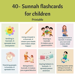 Kids Sunnah Flashcards: Islamic Learning Cards (PDF Printable) - Etsy ...