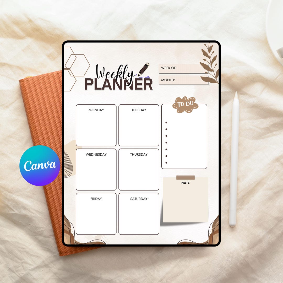 Editable Weekly Planner Template | Printable Schedule Organizer | Daily ...