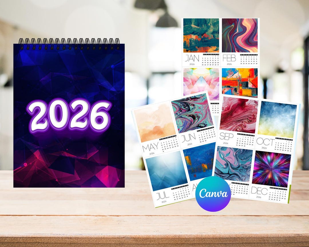 2026 Yearly Calendar | Home & Office Planner | Editable Canva Template ...