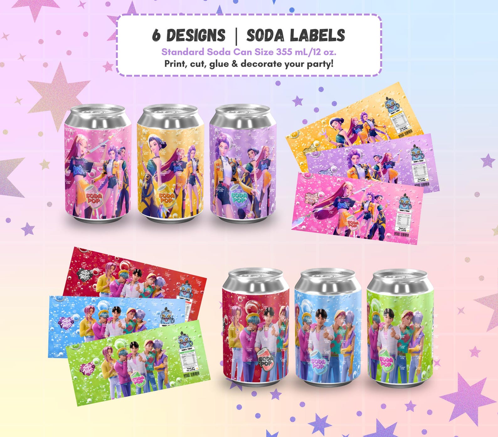 Kpop Bundle, Ramen Cup Noodle Labels Ramyeon, Soda Can Wraps, Cupcake ...