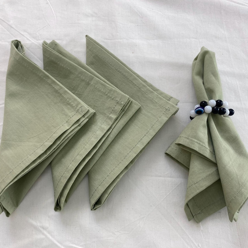 Linen Napkin Set Green - Etsy