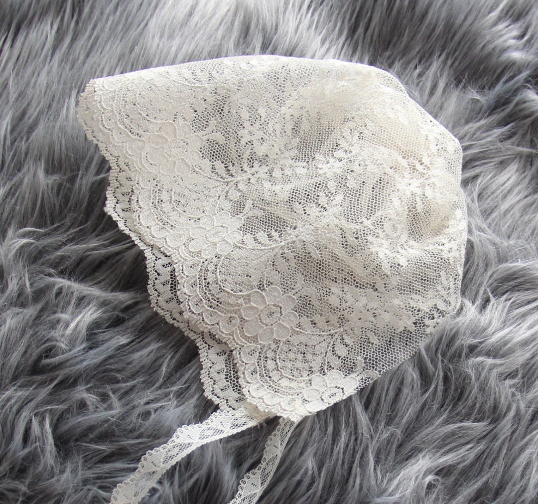 White or Ivory Lace Bonnet for Newborn Photography Ready to - Etsy UK