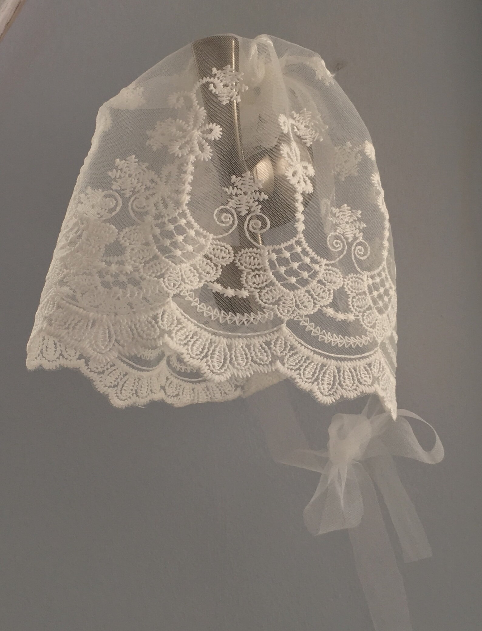 Light Ivory/off White Lace Bonnet for Photography, Christening, Baptism ...