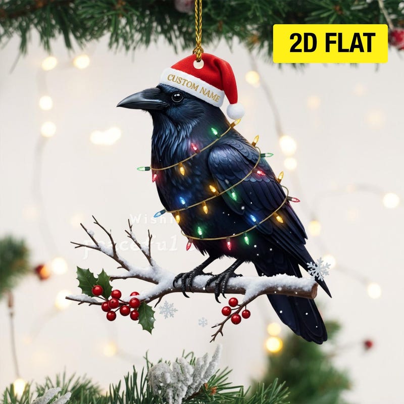 Crow Ornaments for Christmas Tree - Etsy
