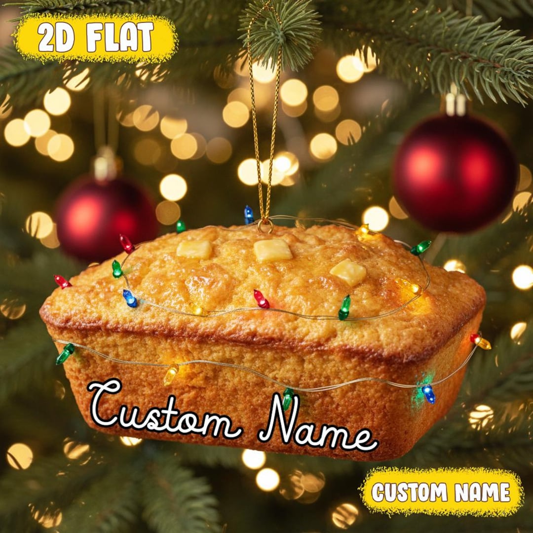 Custom Cornbread Casserole Christmas Ornament, Personalized 2D Flat ...