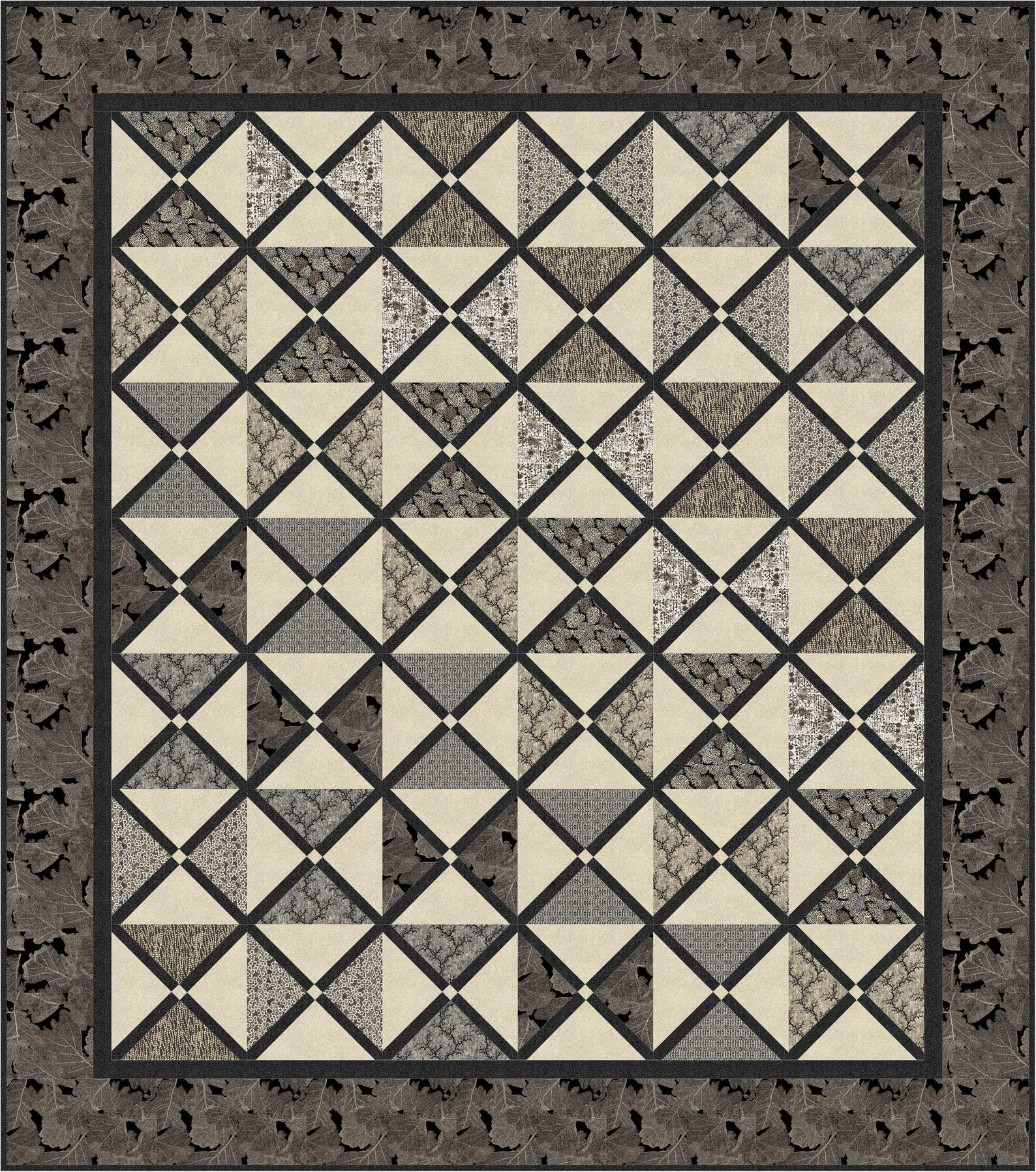 Nature's Grid Quilt Pattern: Modern Bed Quilt (84" X 95") - Etsy