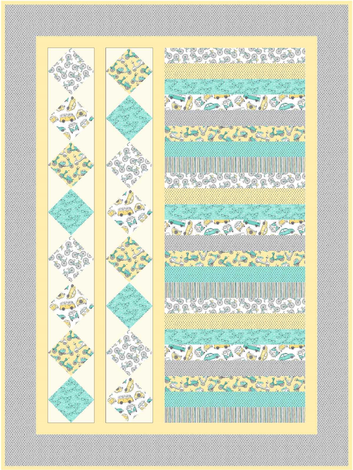 Away We Go Quilt Pattern: Easy Lap or Baby Quilt (45" X 60") - Etsy