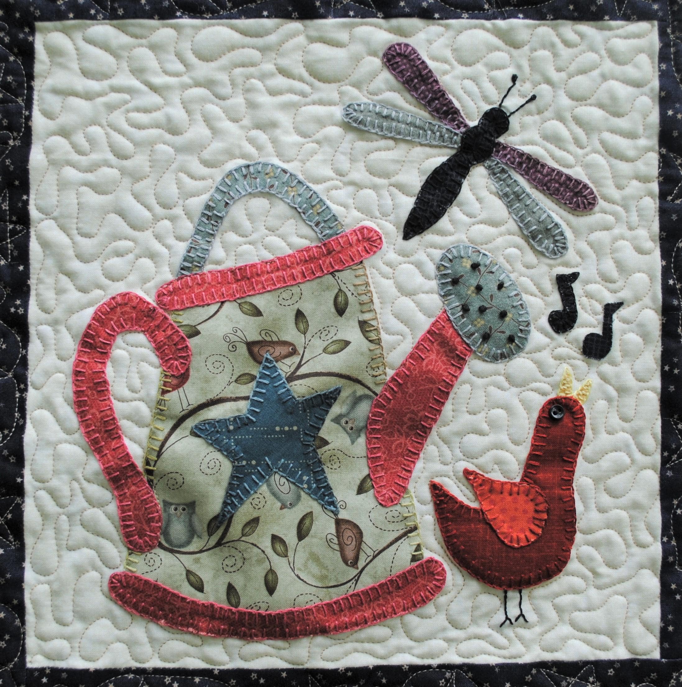 Tweets & Twinkles Quilt Block Pattern: Folk Art Appliqué (PDF Pattern ...