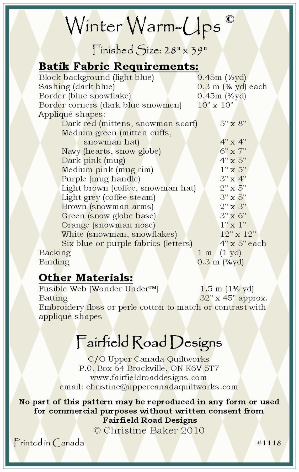 Winter Warm Ups Quilt Pattern – Wall Hanging With Seasonal Appliqué ...