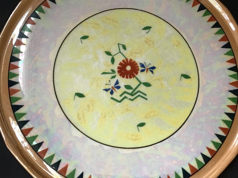 Vintage Cake Plate Large Art Deco Lusterware Platter Made in Germany - Etsy