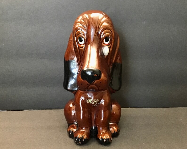 Vintage Hound Dog Bank Enesco Sad Dog With Pearl Tear Drop - Etsy