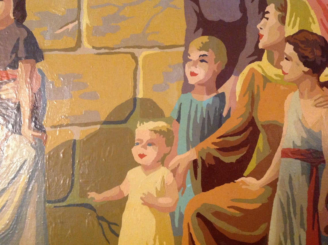 Paint by Number Jesus Painting Vintage Christ With Children | Etsy