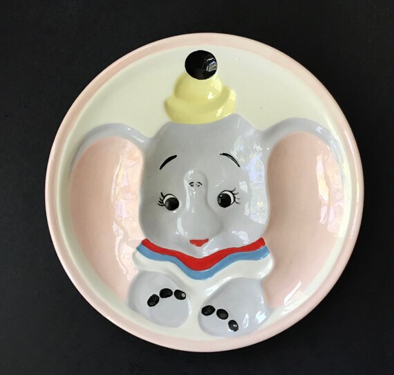 Vintage Walt Disney Dumbo Plate Hand Painted Childs Ceramic | Etsy