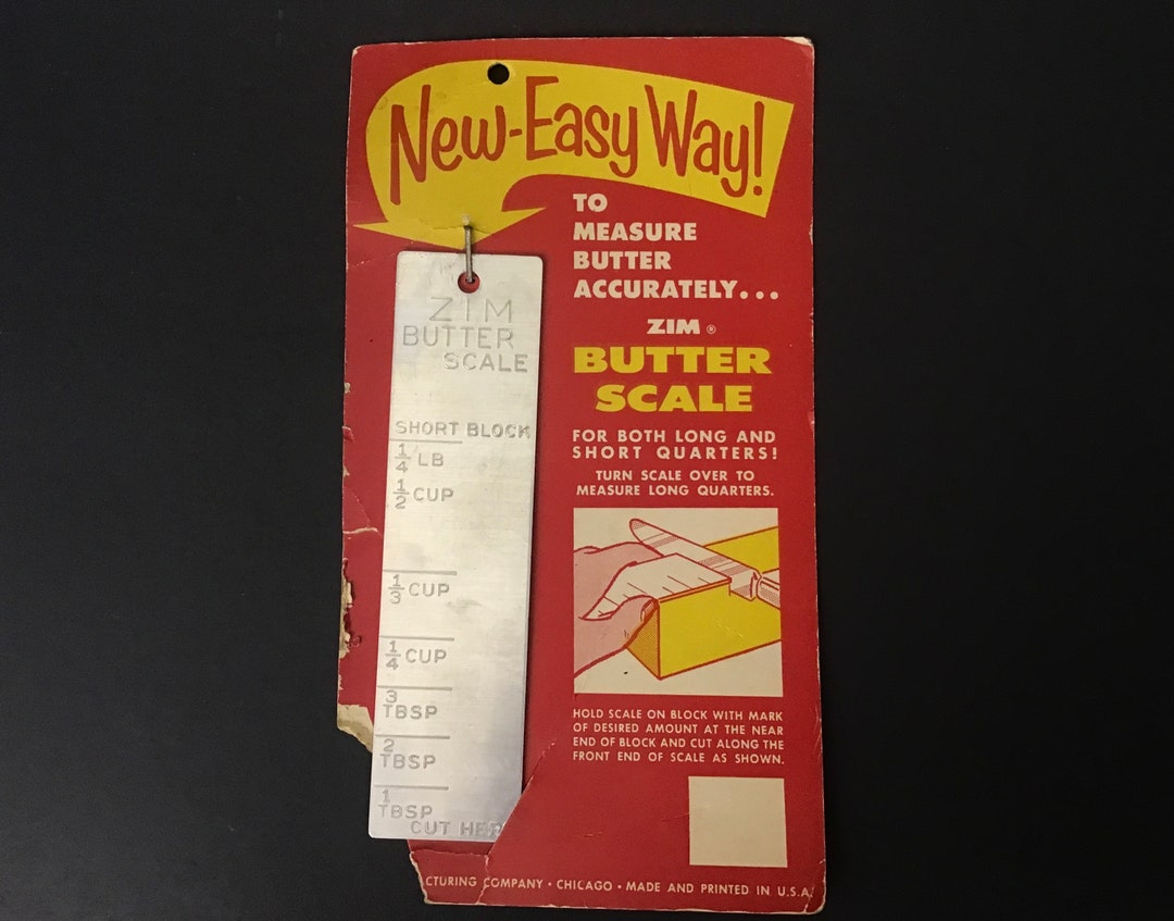 Vintage Butter Scale Zim Manufacturing Unused Metal Butter Measuring ...