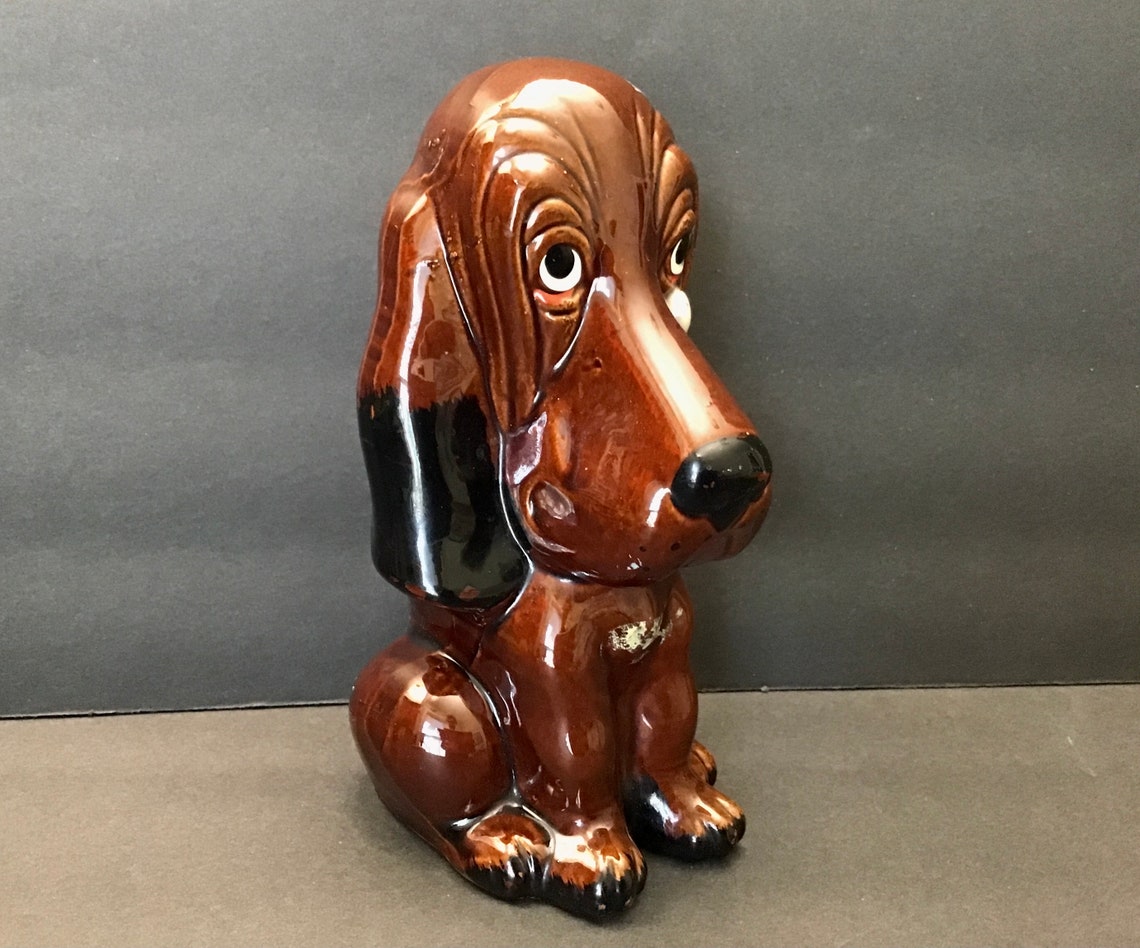 Vintage Hound Dog Bank Enesco Sad Dog With Pearl Tear Drop - Etsy