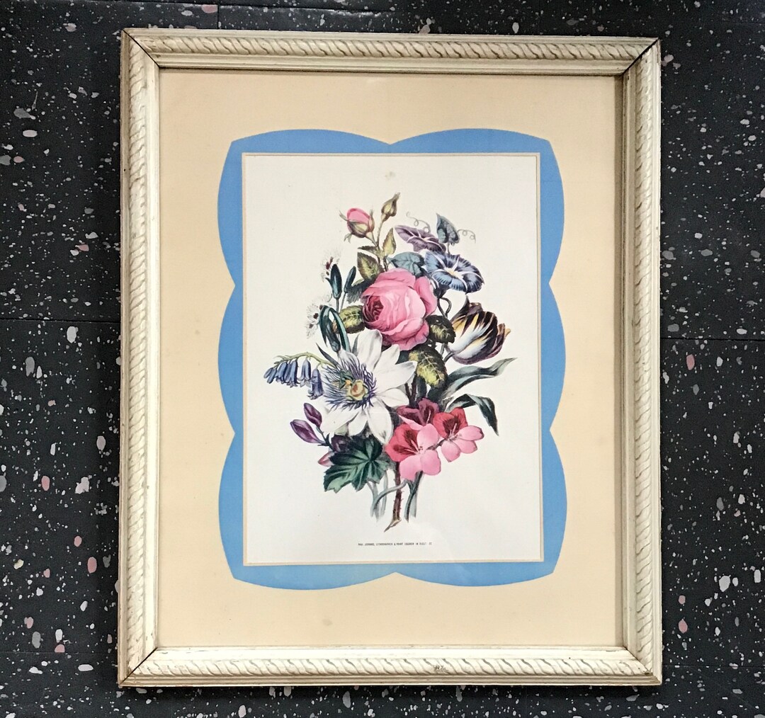 Vintage Paul Jerrard Botanical Print Framed Floral Bouquet - Etsy