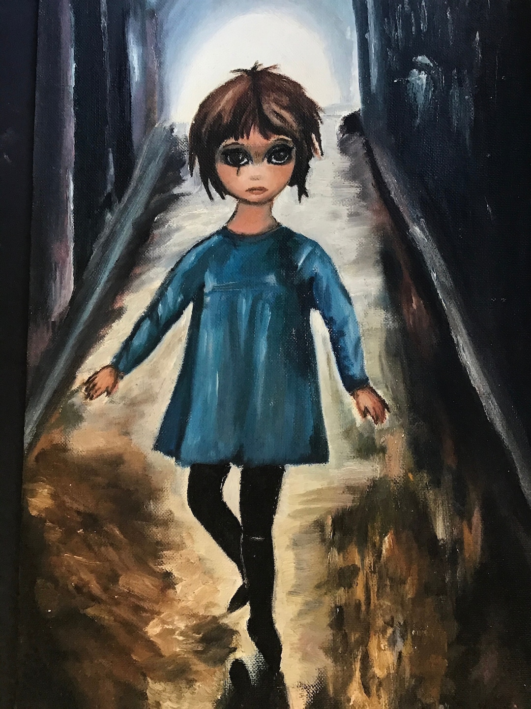 Vintage Big Eye Painting in the Style of Margaret Keane the Runaway - Etsy