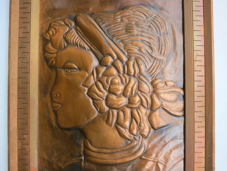 Embossed Copper Portraits Pair of Vintage Hammered Copper - Etsy