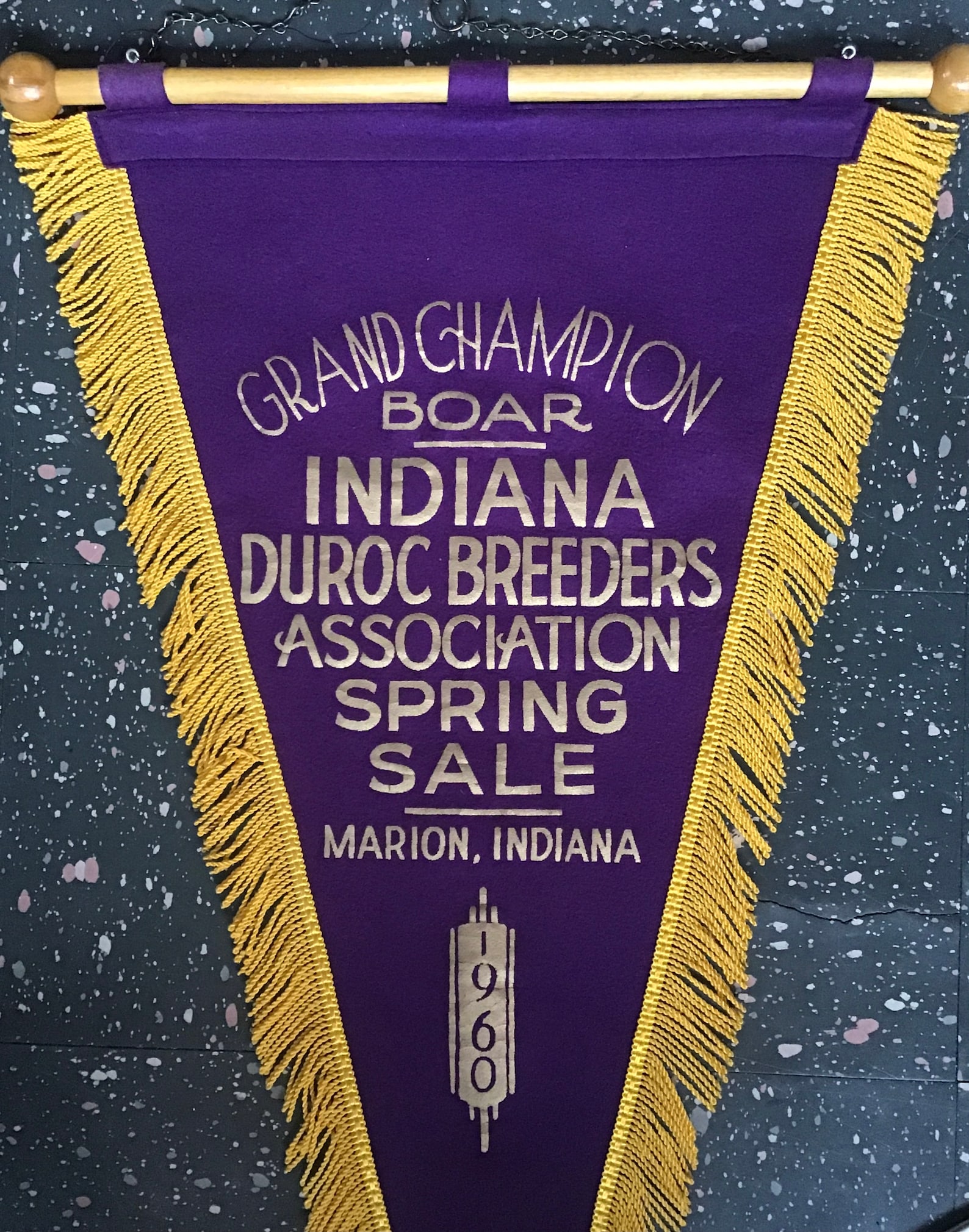 Vintage Livestock Banner Purple and Gold Grand Champion Boar Indiana ...