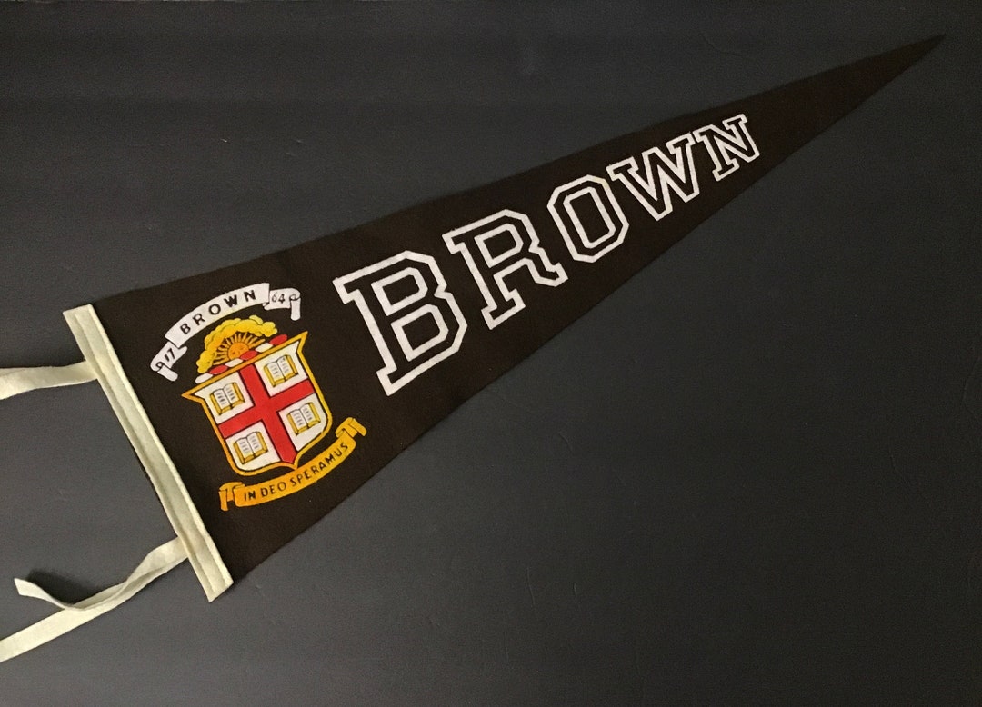 Vintage Brown University Pennant - Etsy