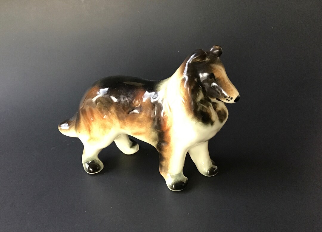 Vintage Collie Figurine Ceramic Dog - Etsy