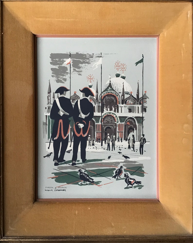 Vintage Mark Coomer Serigraph Piazza San Marco in Original Frame - Etsy