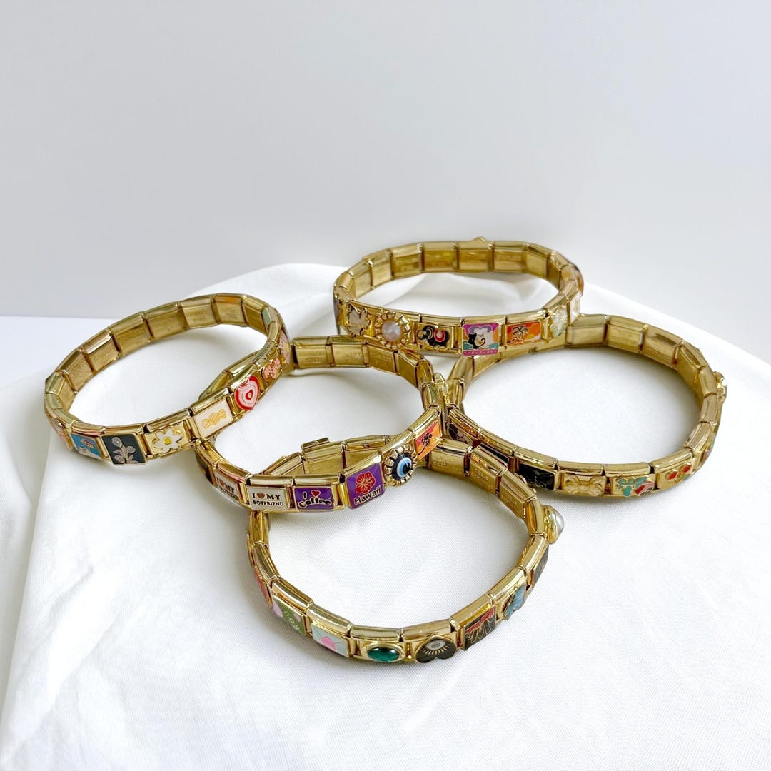 Italian Bracelet, Italy Charms, Custom Italian Charm Bracelet, Gold ...