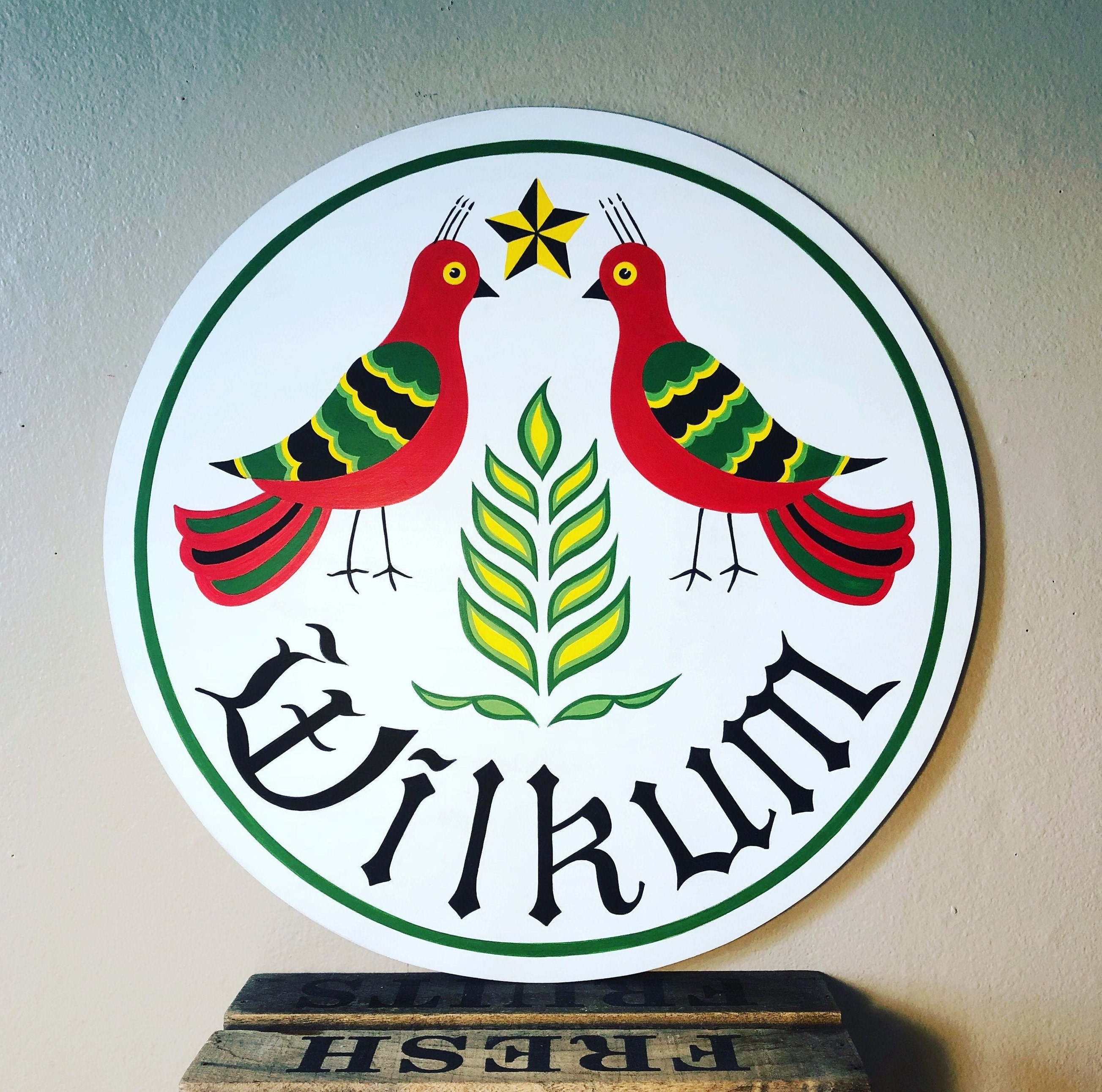 Distlefink Birds Welcome Hex Sign PA Dutch Style- Two Birds Under the ...