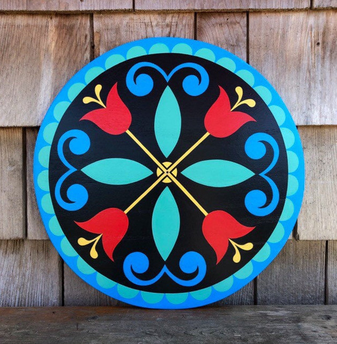Midnight Tulips Hex Sign PA Dutch Style - Inspires Renewal, Creativity ...