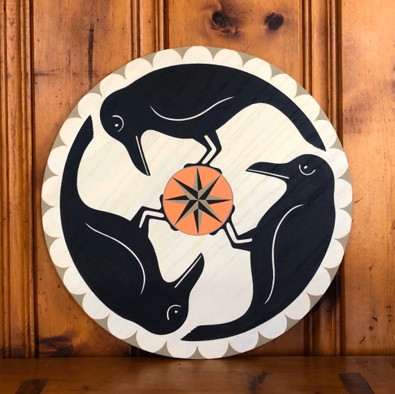 Trio of Crows Hex Sign PA Dutch Style 3 Crows Signifies the - Etsy