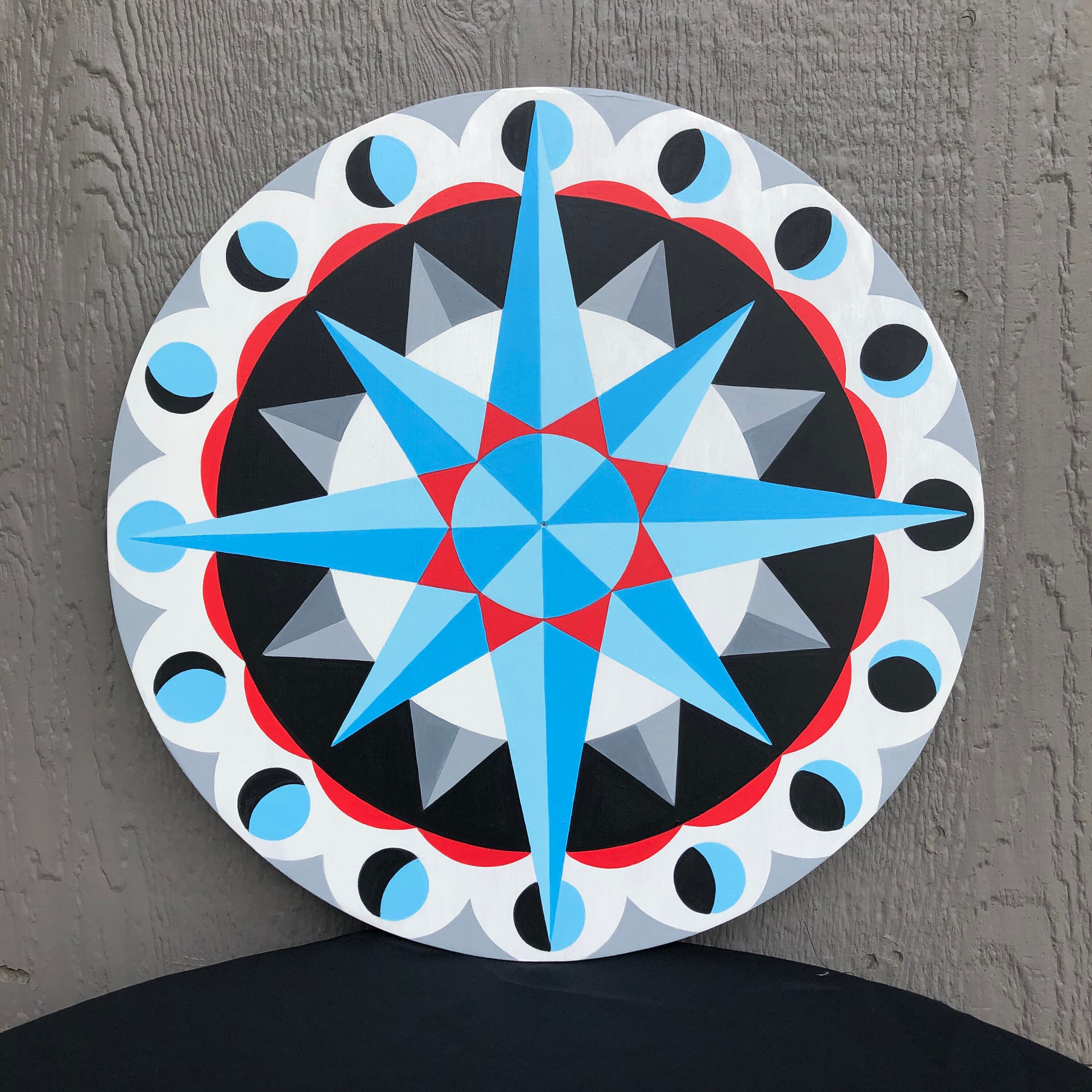 Compass Rose Moon Phase Hex Sign PA Dutch Style Promoting | Etsy