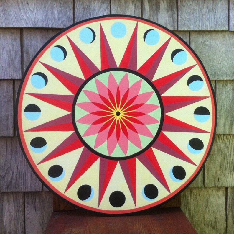 Sun and Moon Cycle Hex Sign PA Dutch Style the Earth Sun - Etsy