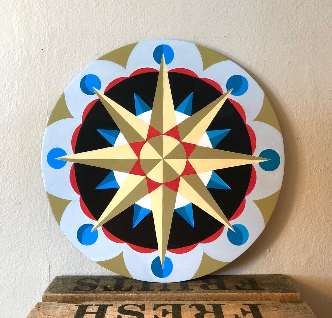 Golden Compass Rose Hex Sign PA Dutch Style - Promoting Clear ...