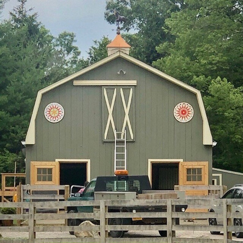 Sun and Moon Hex Sign II PA Dutch Style Promoting Universal - Etsy