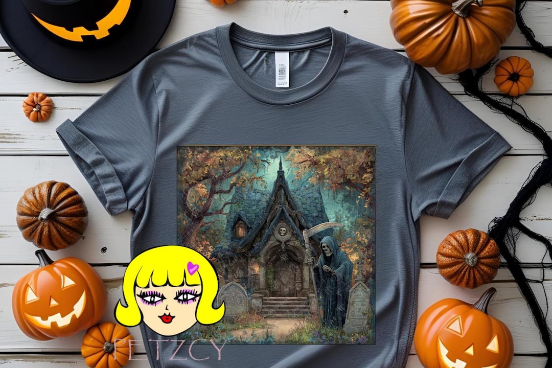 Haunted House Grim Reaper PNG: Gothic Halloween Clipart (digital ...