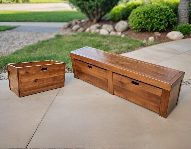 DIY Storage Bench Build Plan: Outdoor Patio Woodworking (PDF File ...