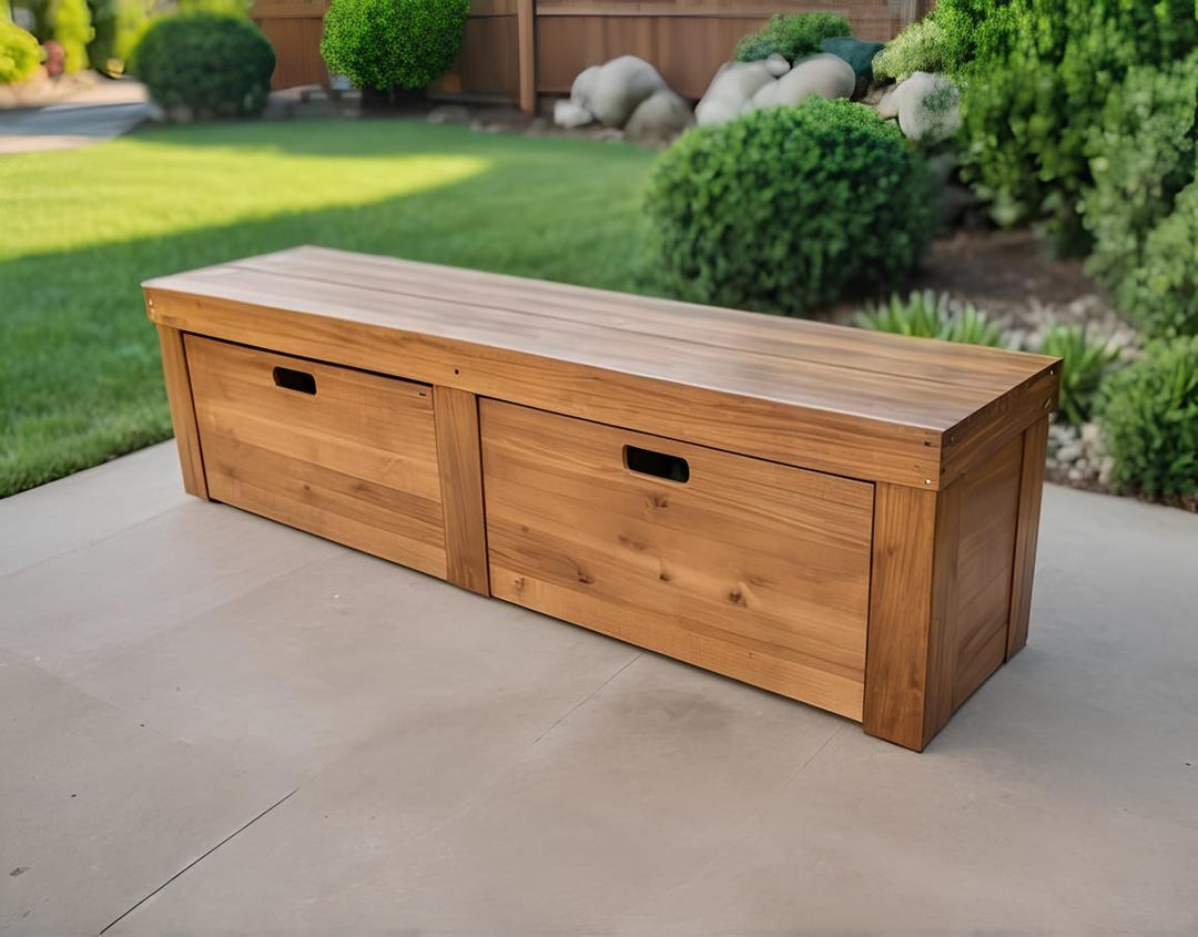DIY Storage Bench Build Plan: Outdoor Patio Woodworking (PDF File ...
