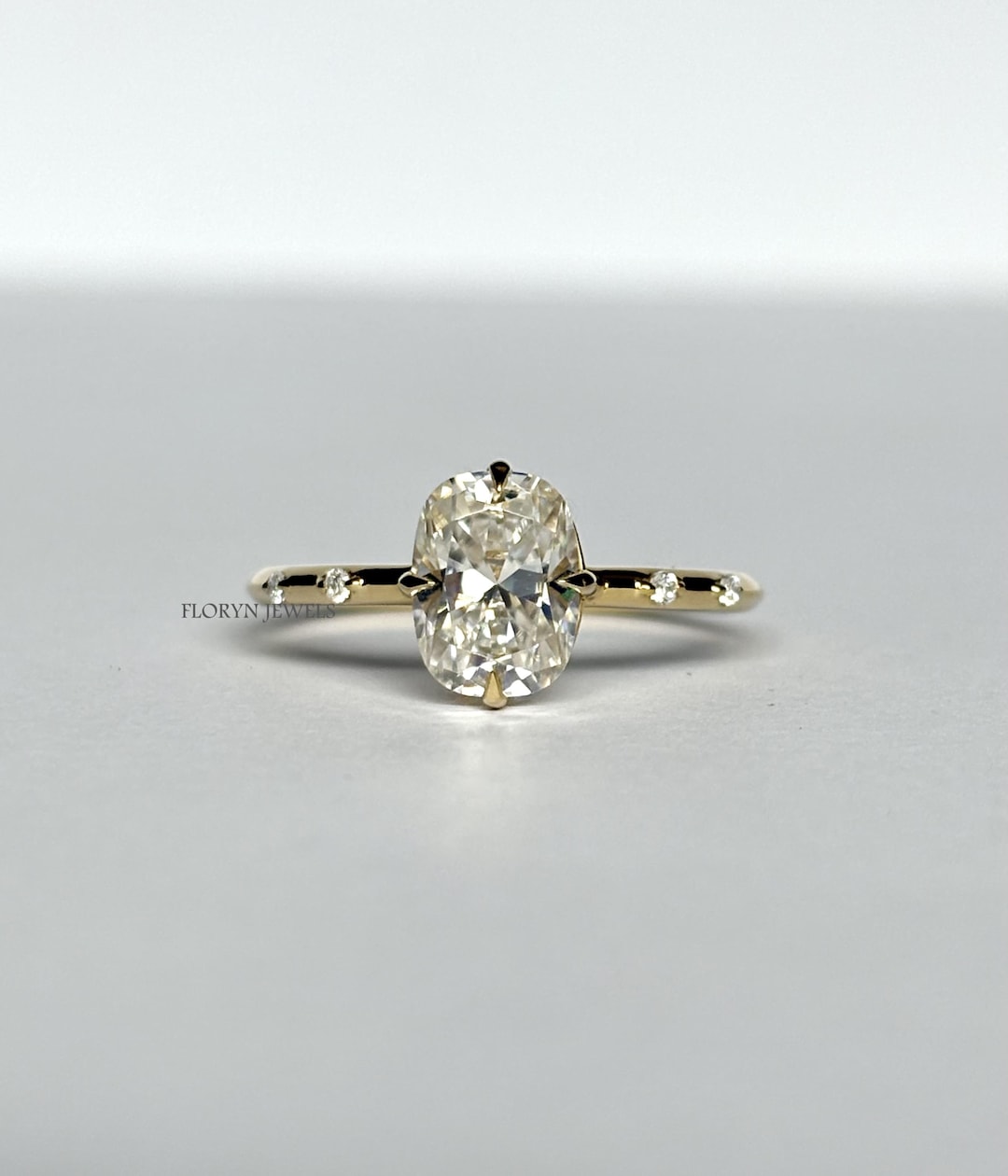 IGI Certified Lab Grown Cushion Cut Diamond Engagement Ring, Compass ...