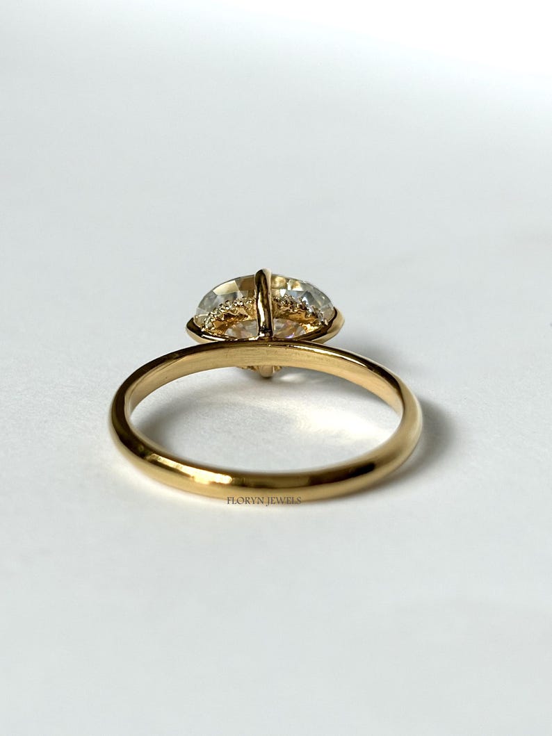 East West Oval Engagement Ring, IGI Certified Lab Grown Diamond Hidden ...