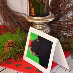 Rudolf Dog Christmas Card, Dog Art Black Labrador as Rudlolf, Funny Dog ...