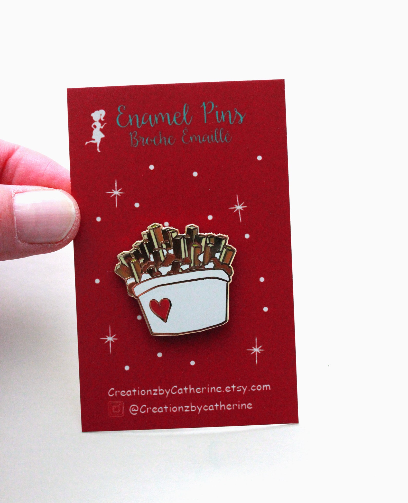 Poutine Enamel Pin Canadian Food Label Pin Gold Plated Label | Etsy